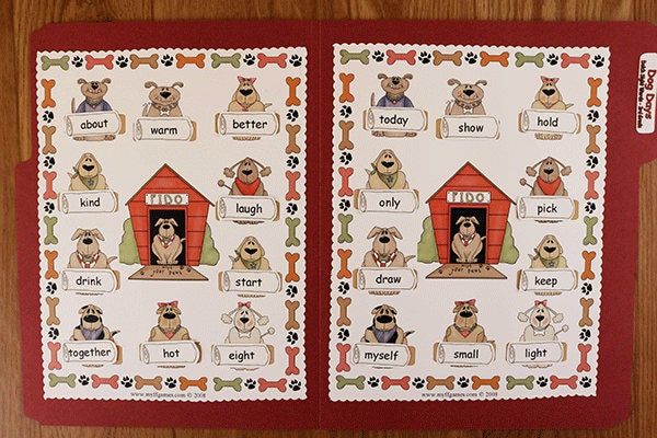 Dolch Sight Words 3rd Gd -dog Days- Printable File Folder Game PDF ...