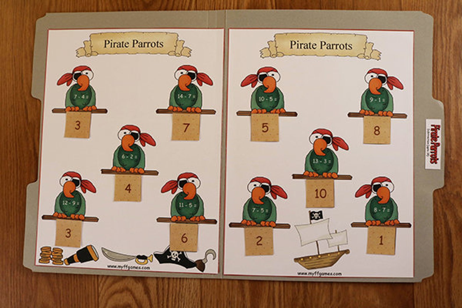 5 Pack Math Folder Games! -addition & Subtraction - Printable File ...