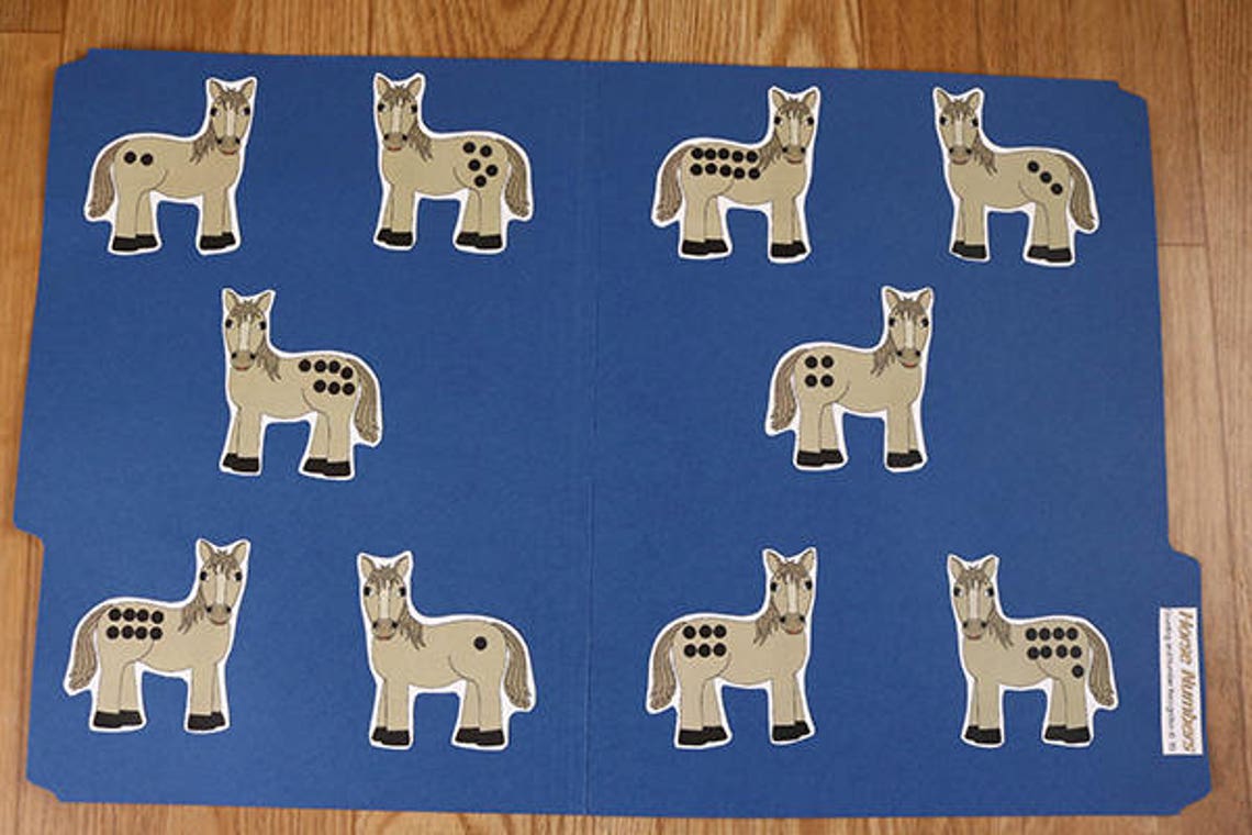 Counting Numbers - Horse Numbers - Printable File Folder Game PDF ...