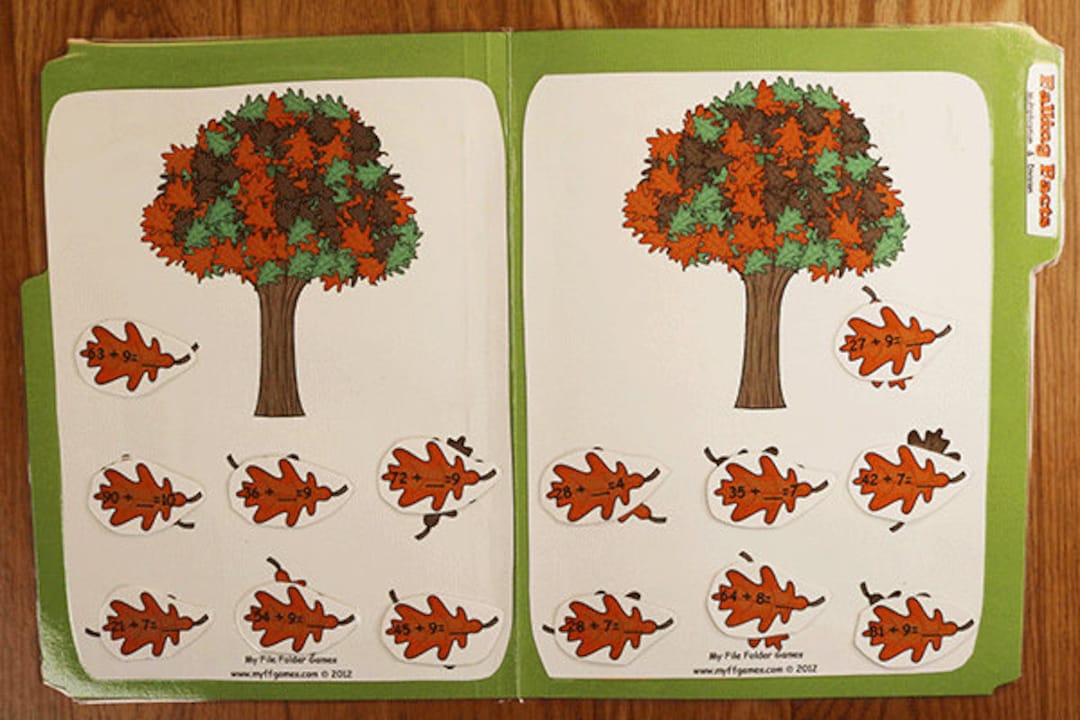 Multiplication - Falling Facts - Printable File Folder Game PDF ...