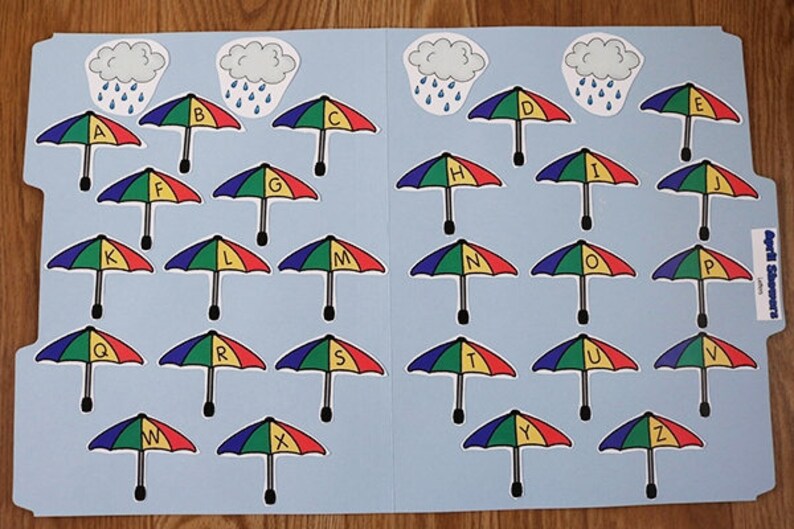 Upper /lowercase Letters - April Showers - Printable File Folder Game ...