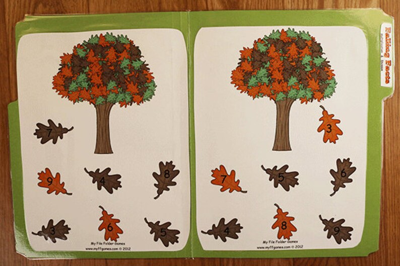 Multiplication Falling Facts Printable File Folder Game - Etsy