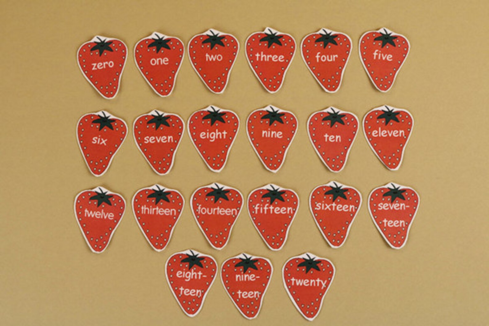 Reading Number Words - Strawberry Numbers -printable File Folder Game ...