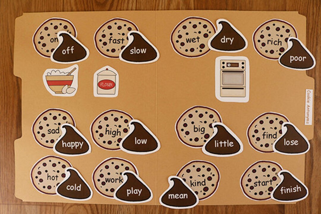 Antonyms - Cookie Opposite Words- Downloadable File Folder Game ...