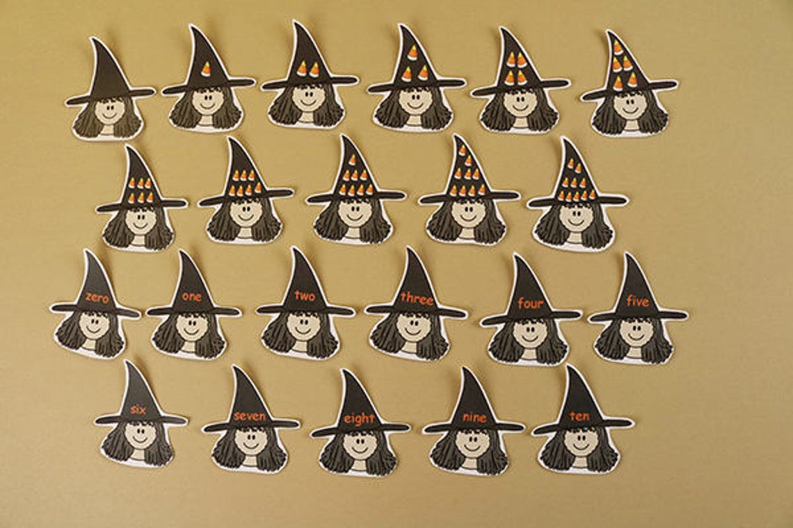 Counting Numbers Witch Numbers Printable File Folder Game | Etsy