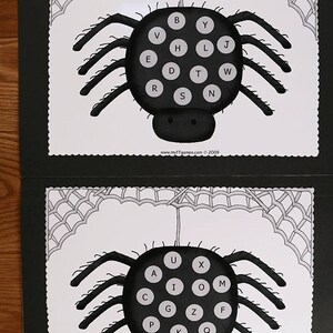 Upper/lowercase Letters - Spider Letters - Printable File Folder Game ...