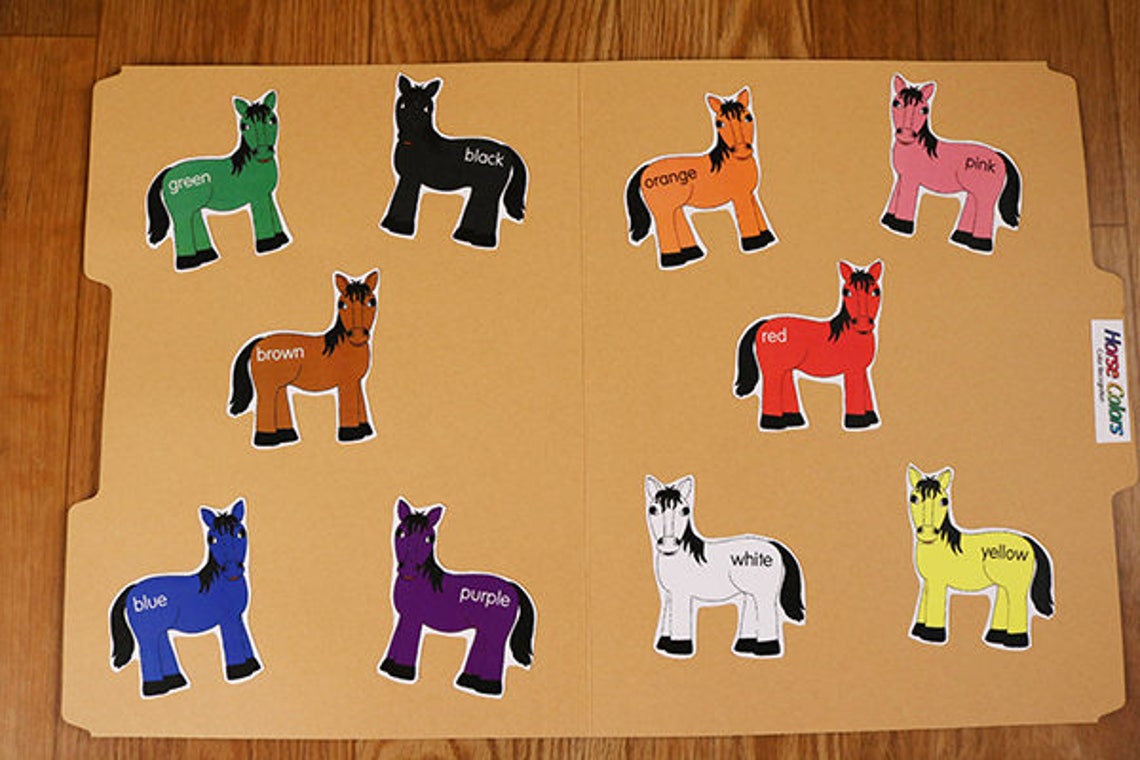 Color Matching - Horse Colors - Printable File Folder Game PDF Download ...