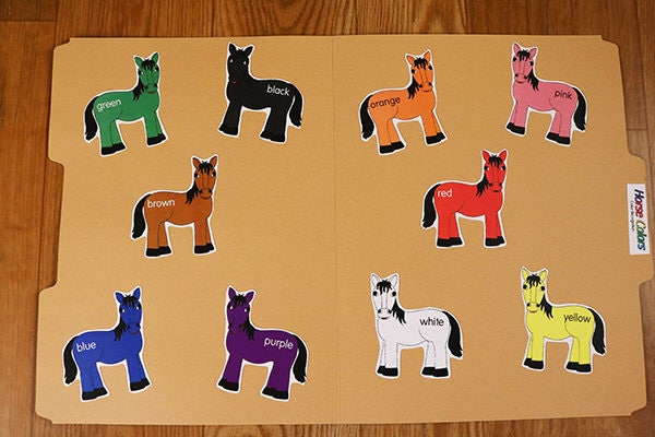 Color Matching - Horse Colors - Printable File Folder Game PDF Download ...