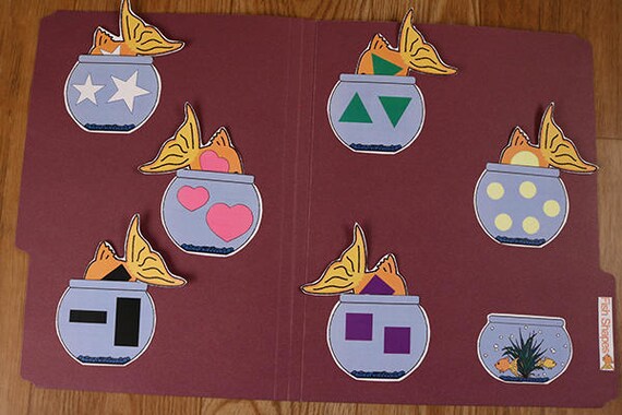 Shape Matching Fish Shapes Printable File Folder Game PDF | Etsy