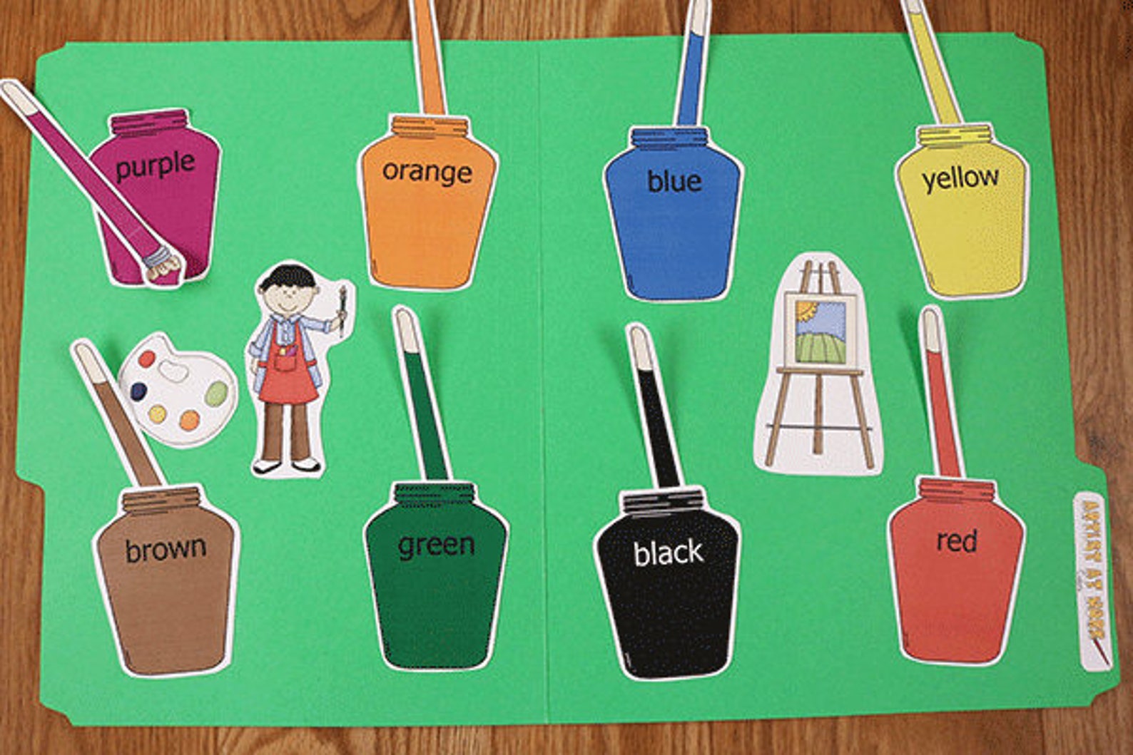 5 Pack Folder Games!- Just Colors! - Printable File Folder Games ...