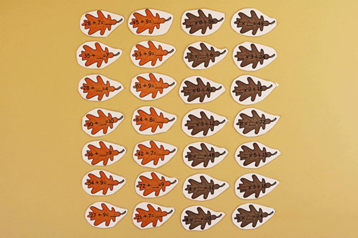 Multiplication Falling Facts Printable File Folder Game PDF Download ...