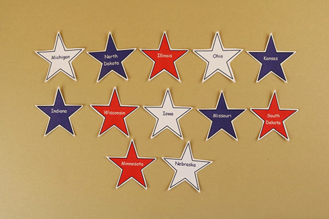 State Capitals - Midwestern States - Printable File Folder Game PDF ...