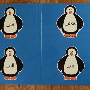 Word Families: -an, -at, -ake, -ell - Penguin Party Set 1 - Printable ...