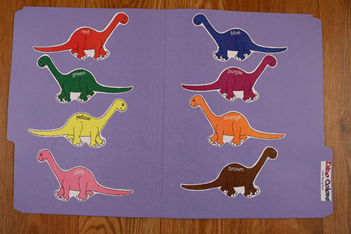 Color Matching - Dinosaur Colors - Printable File Folder Game PDF ...