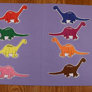 Color Matching - Dinosaur Colors - Printable File Folder Game PDF ...