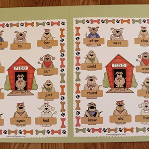 Dolch Sight Words 1st Grade - Dog Days - Printable File Folder Game PDF ...