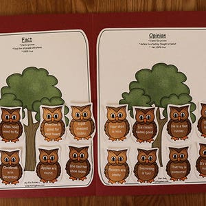 Fact Opinion - File Folder Game - Little Owl - Printable PDF Download ...