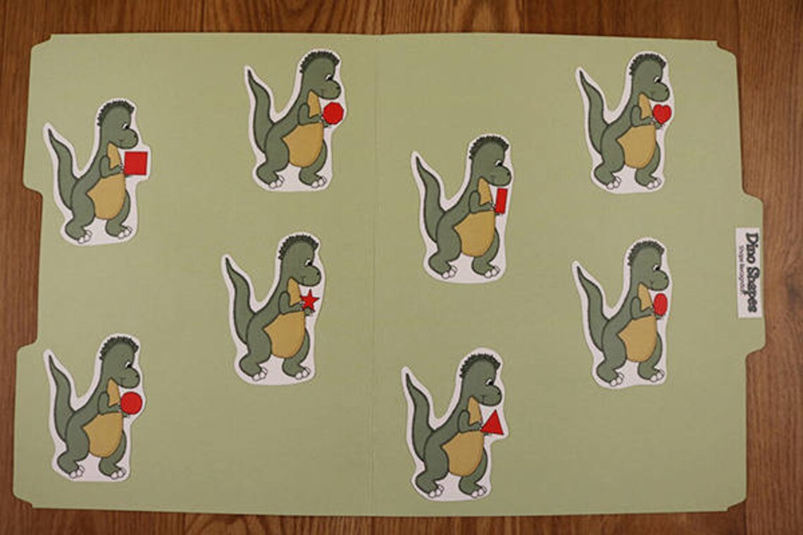 Shape Matching - Dinosaur Shapes - Printable File Folder Game PDF ...