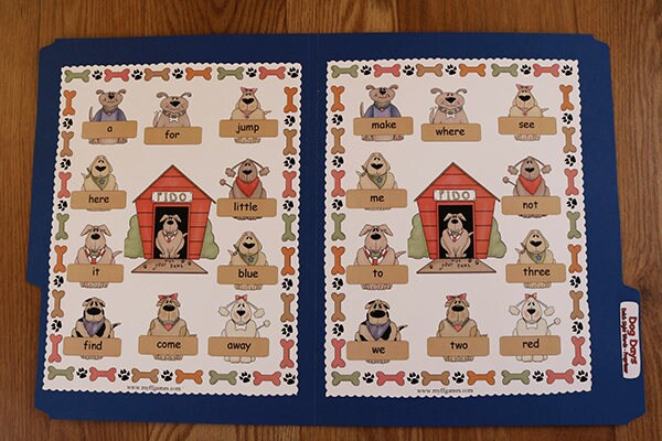 File Folder Game - Dog Days Pre-primer Dolch Sight Words- Printable PDF ...
