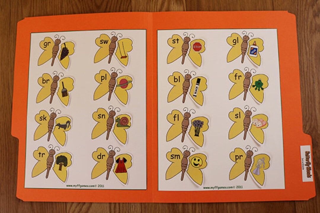 Reading Blends - Butterfly Blends - Printable File Folder Game PDF ...