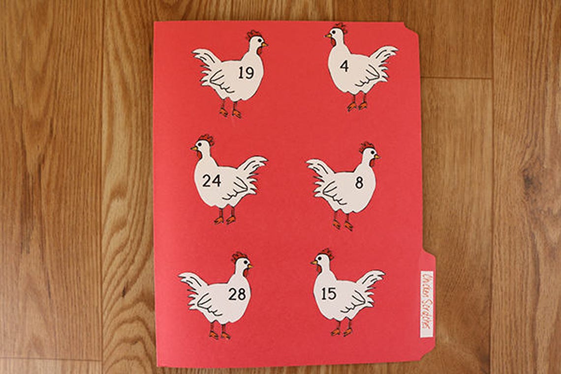 Tally Counting - Chicken Scratches! -printable File Folder Game PDF ...