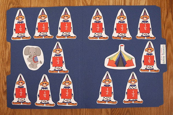 Fractions - Clowning Around - Printable File Folder Game PDF Download ...