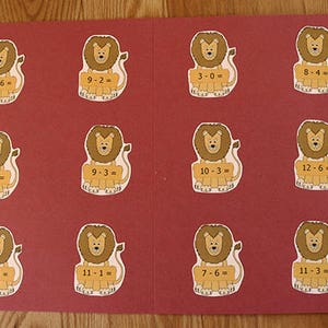 Subtraction - Lion Love - Printable File Folder Game PDF Download ...
