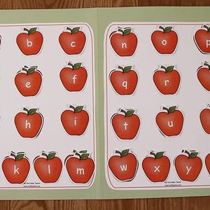Upper & Lowercase Letters - Apple Letters - Printable File Folder Game ...