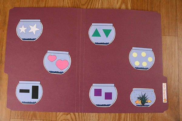 Shape Matching Fish Shapes Printable File Folder Game PDF Download ...