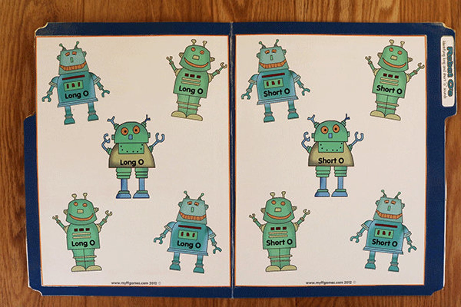 Long Short Vowel O - Robot O's - Printable File Folder Game PDF ...