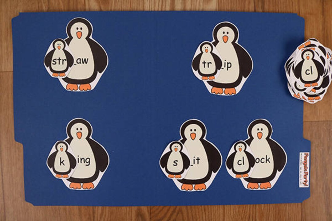 Word Families: -aw, -ip, -ing, -it, -ock - Penguin Party Set 6 ...