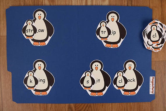 Word Families: aw ip ing it ock Penguin Party Set 6 - Etsy
