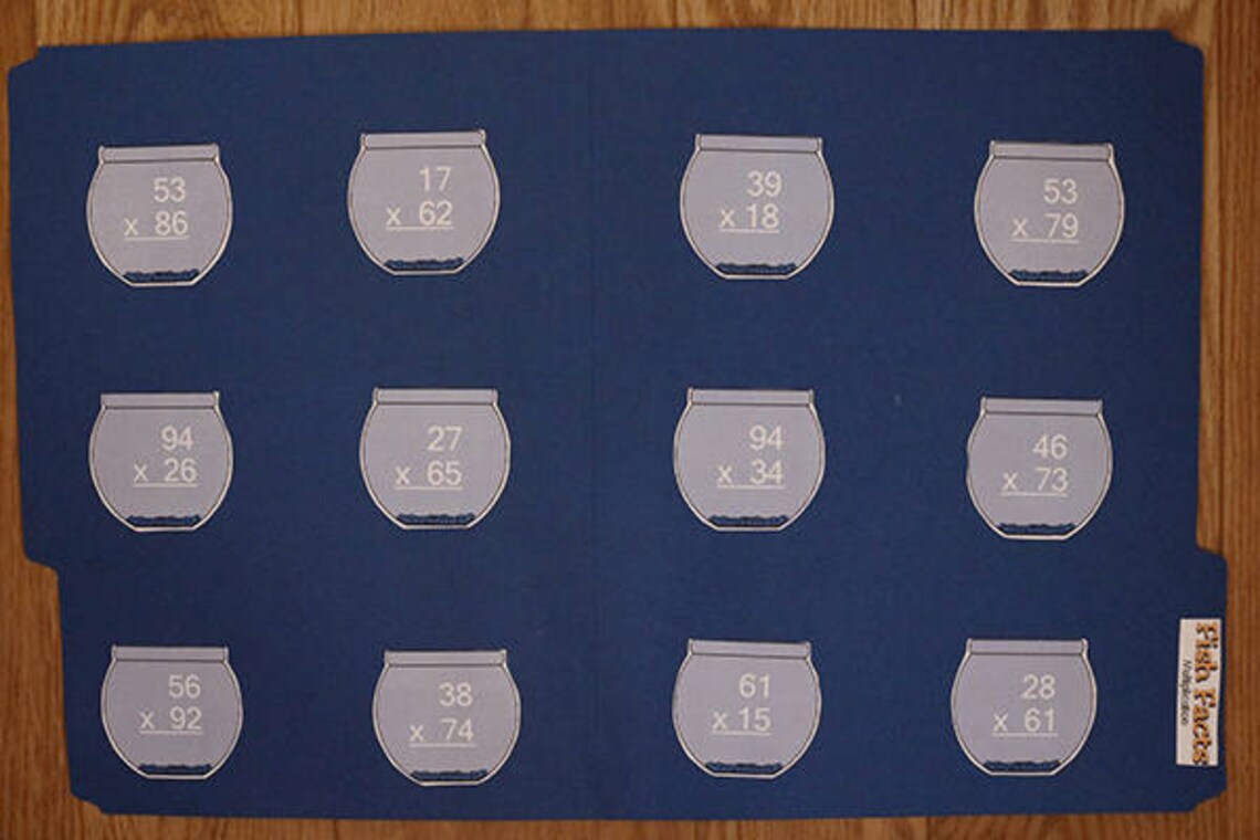 Double Digit Multiplication - Fish Facts - Printable File Folder Game ...