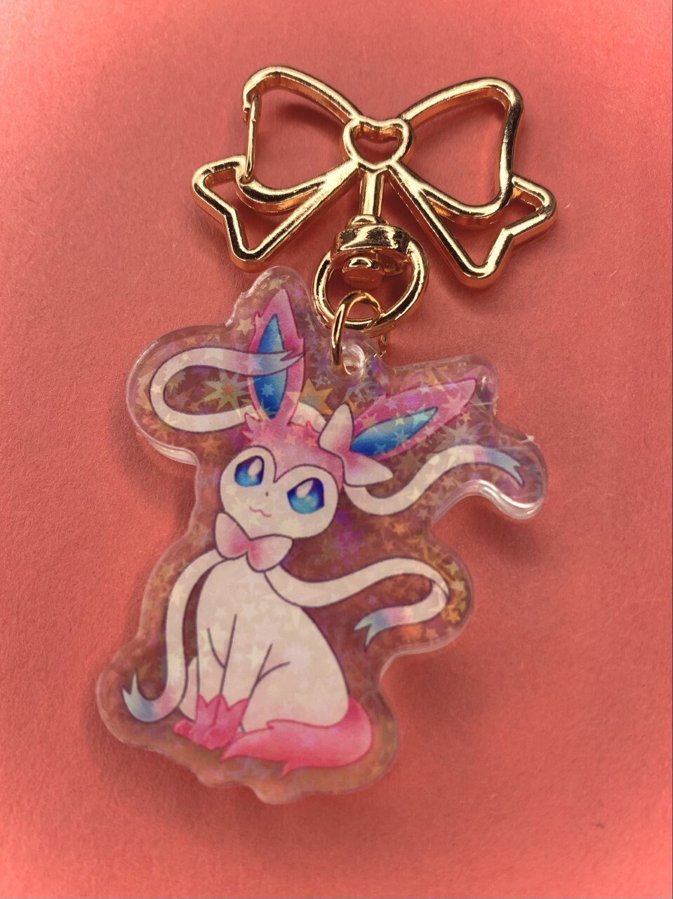 Sylveon Keychain star Holographic - Etsy