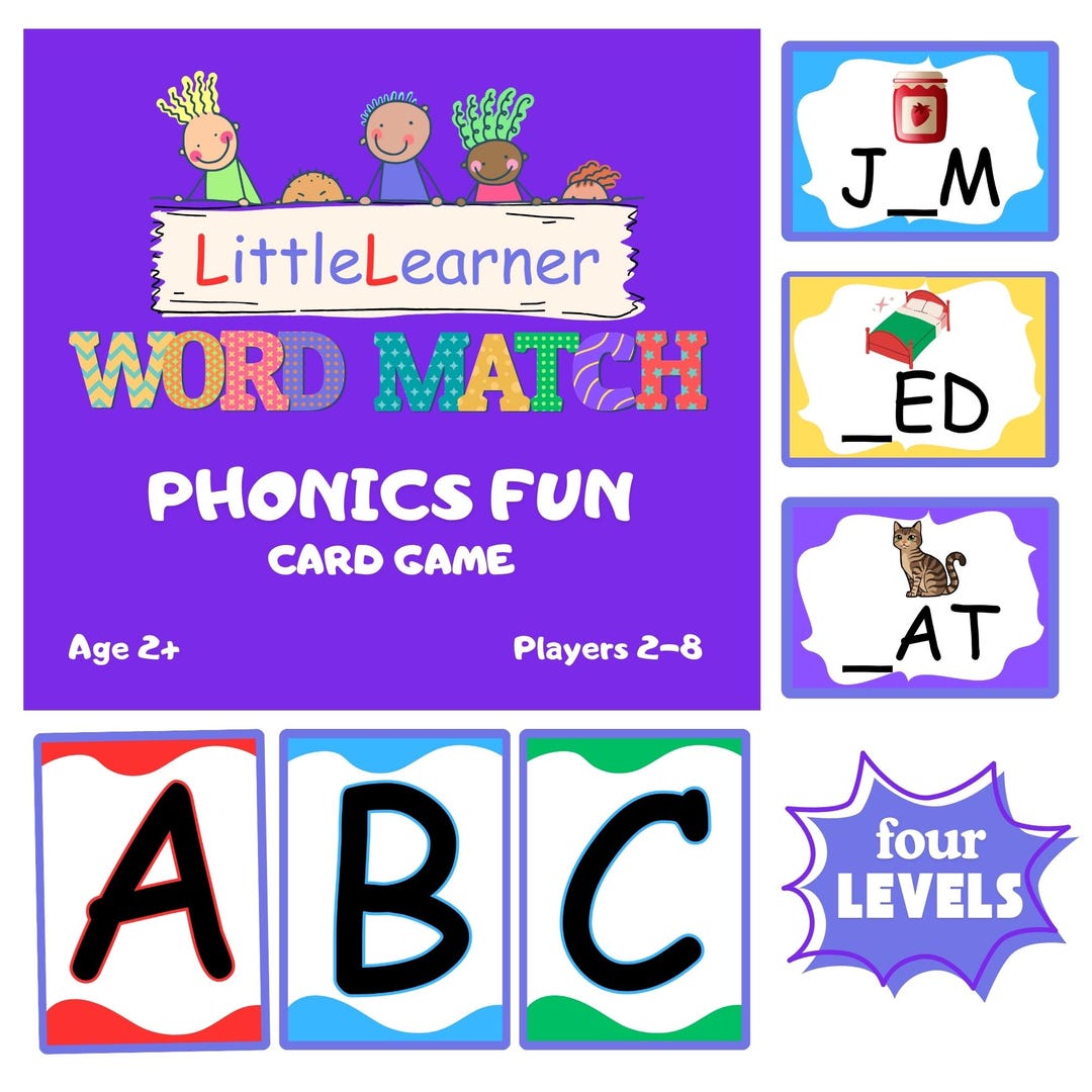 Little Learner Word Match: Phonics & Literacy Card Game for Toddlers 2 ...