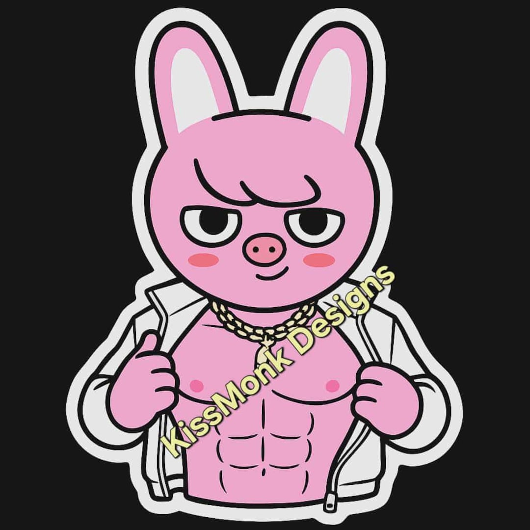 Dwaekki Sticker Pack – K-pop Bunny-pig Character, Waterproof Vinyl - Etsy