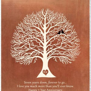 7 Year Anniversary Gift Personalized Faux Copper Seven Years Down ...