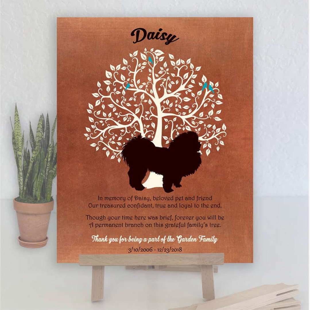 Pekingese, Dog Memorial, Family Tree, Plaque, Poem, Personalized ...