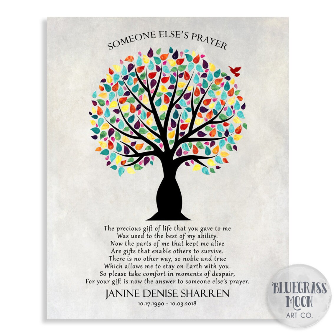 Parents of Deceased Donor, Organ Donor Memorial Plaque, Organ Donation ...