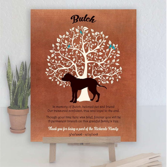 Dogo Argentino Dog Memorial Family Tree Plaque | Etsy