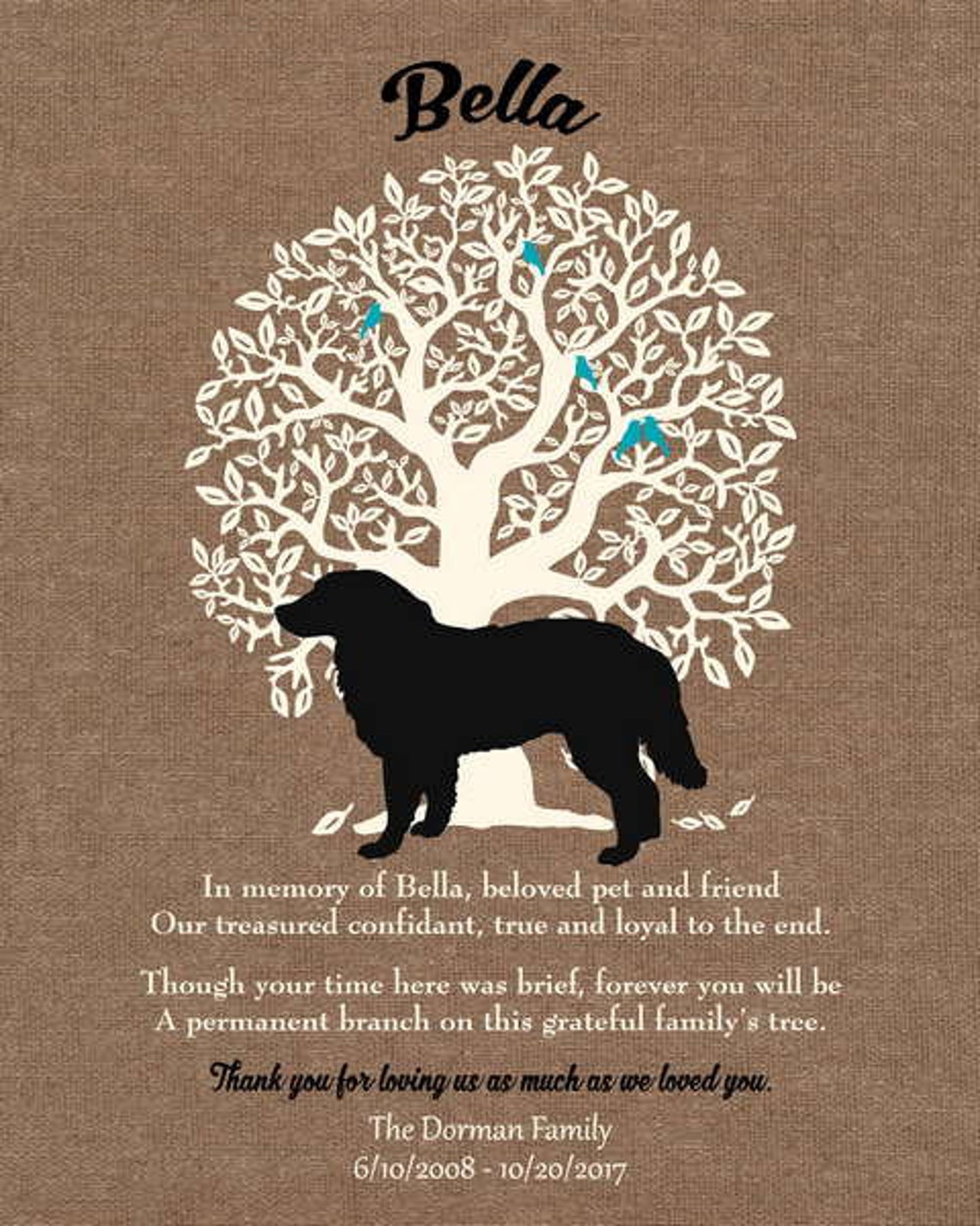 Great Pyrenees Dog Dog Memorial Family Tree Plaque | Etsy