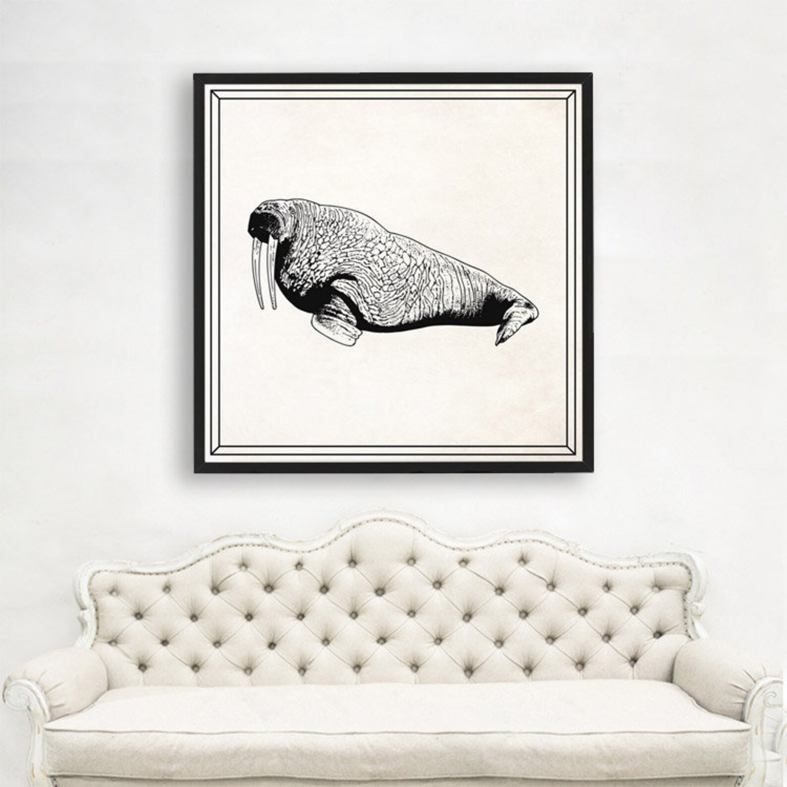 Walrus Wall Art, Large Walrus Wall Art, Scientist Gift, Walrus Lover ...