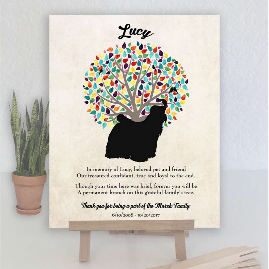 Maltese Dog, Dog Memorial, Family Tree, Plaque, Poem, Personalized ...