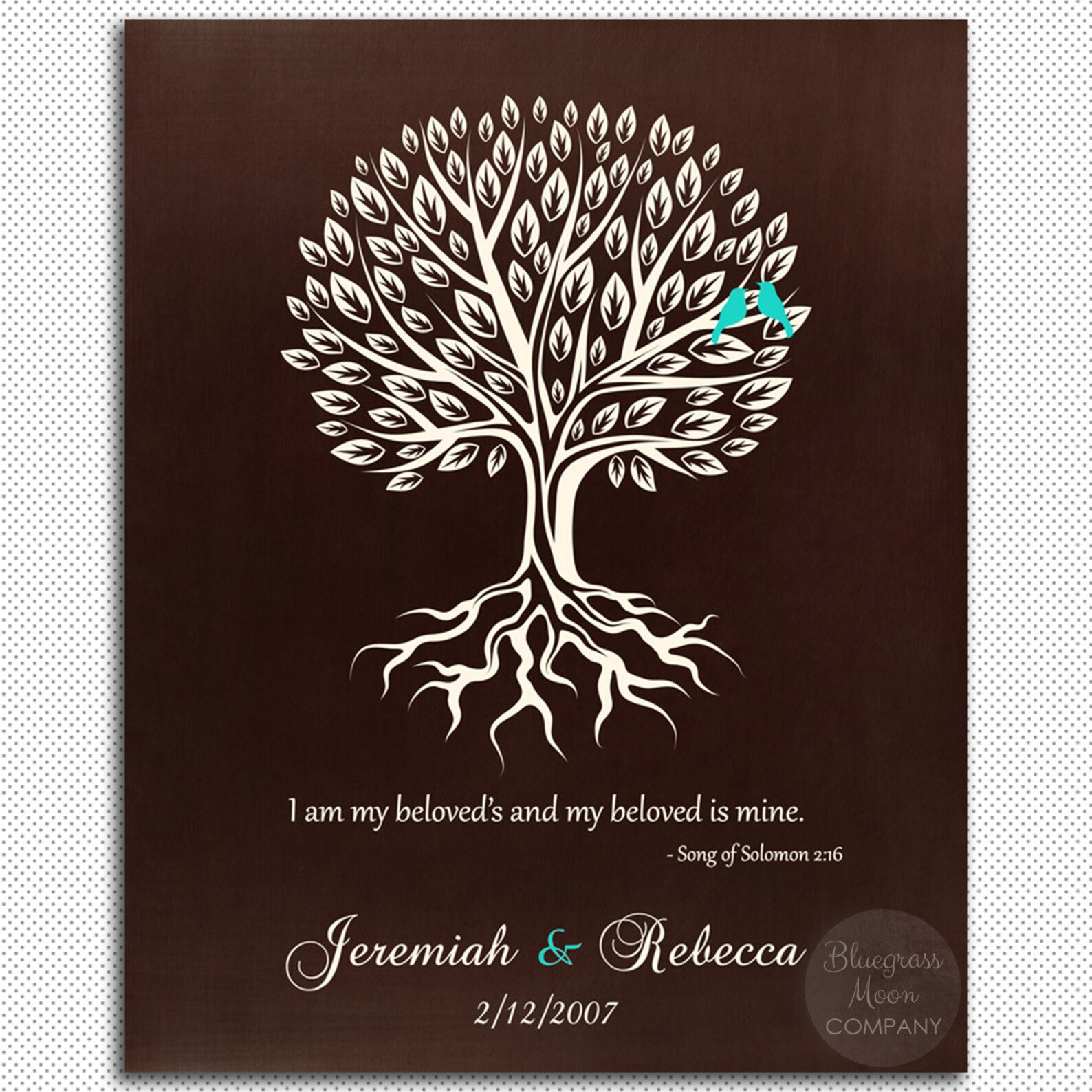 Tree of Life 10th Wedding My Beloved is Mine Family Tree Anniversary ...