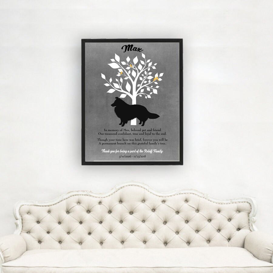 Sheltie Dog Dog Memorial Family Tree Plaque Poem - Etsy