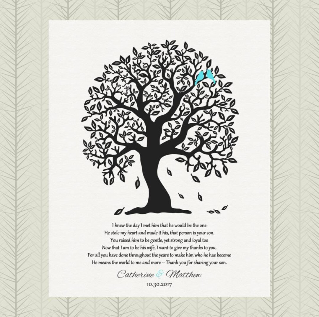 Mother of Bride Gift Personalized Thank You Gift for Parents From Groom ...