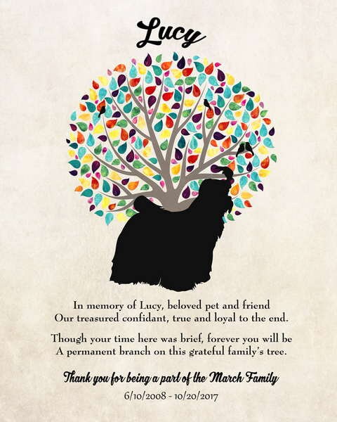 Maltese Dog Dog Memorial Family Tree Plaque Poem - Etsy