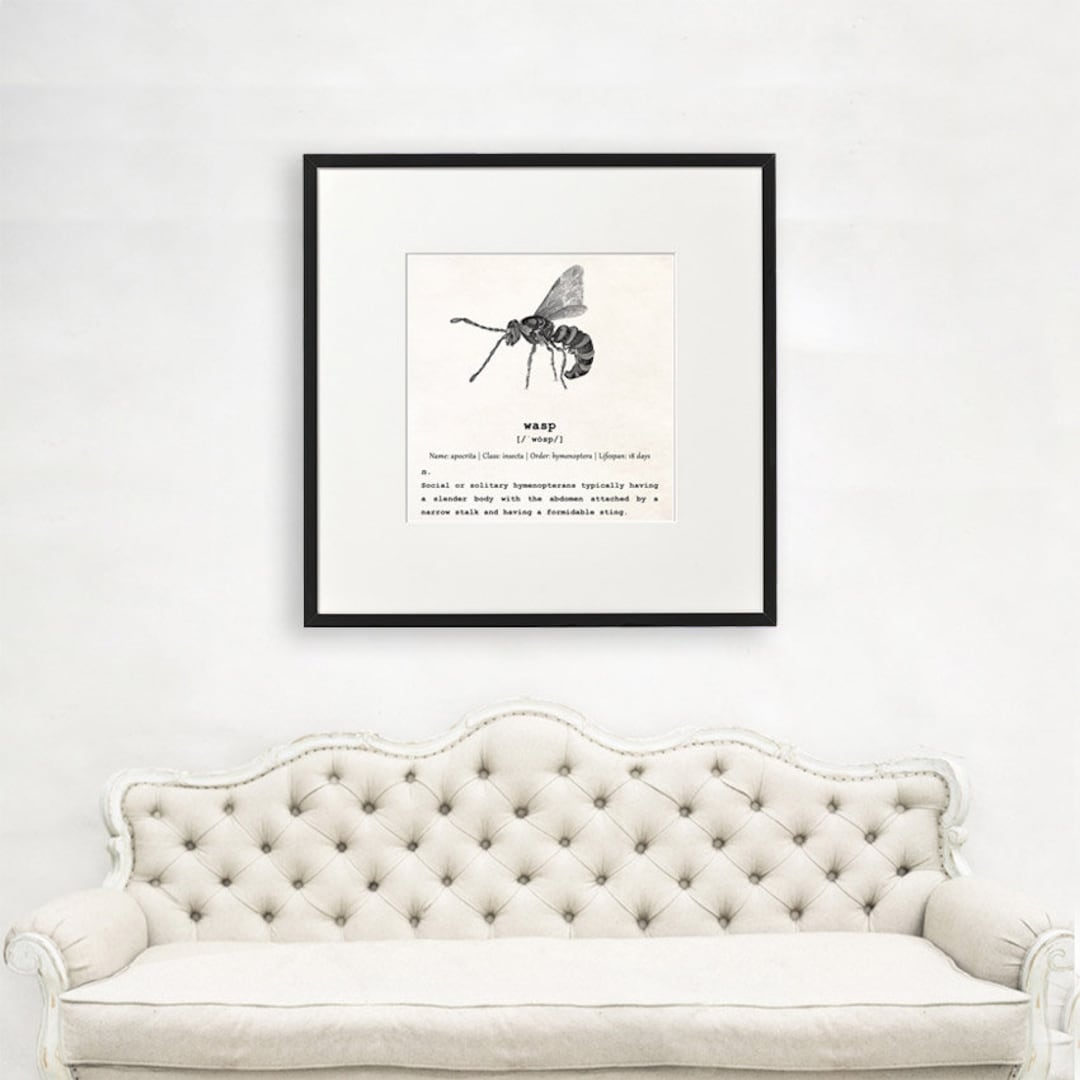 wasp-wall-art-dictionary-print-wasp-definition-scientist-gift