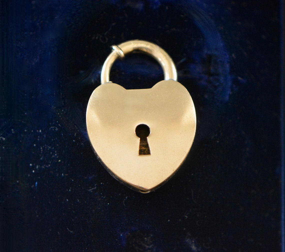 Victorian Large Heart Padlock Fob Pendant - Etsy
