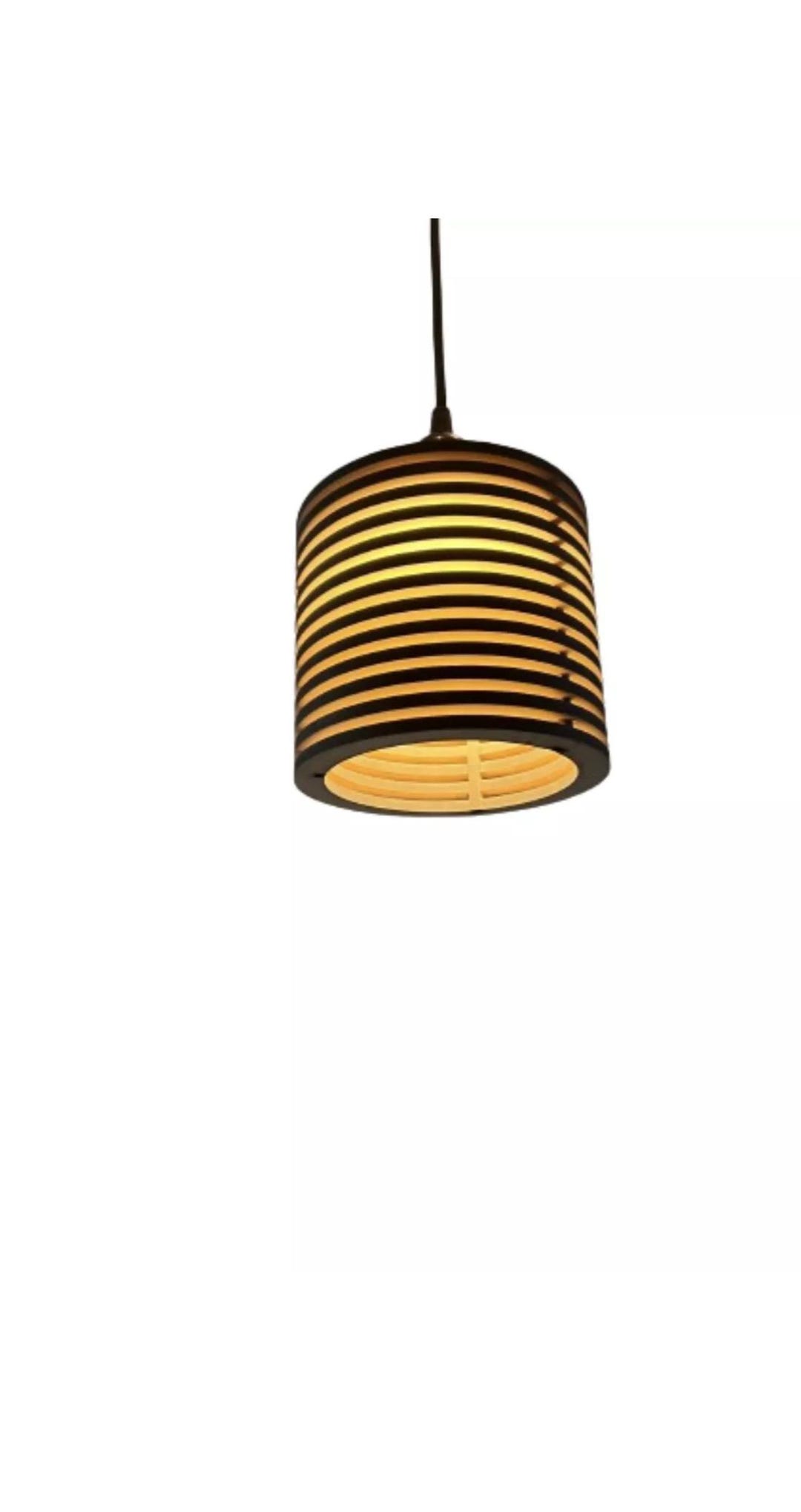 Hanging Wooden Lamp Shade - Pendant Light - Etsy